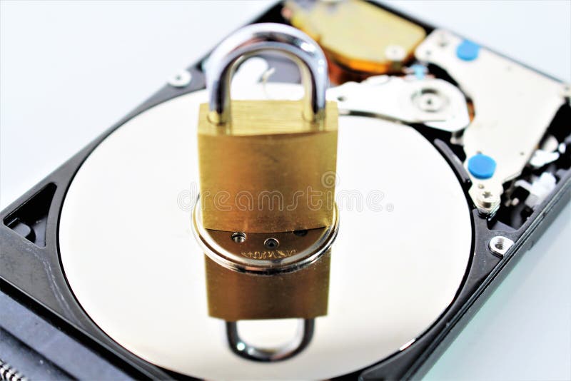 An Concept Image of a Hard Drive with a Lock Stock Photo - Image of ...