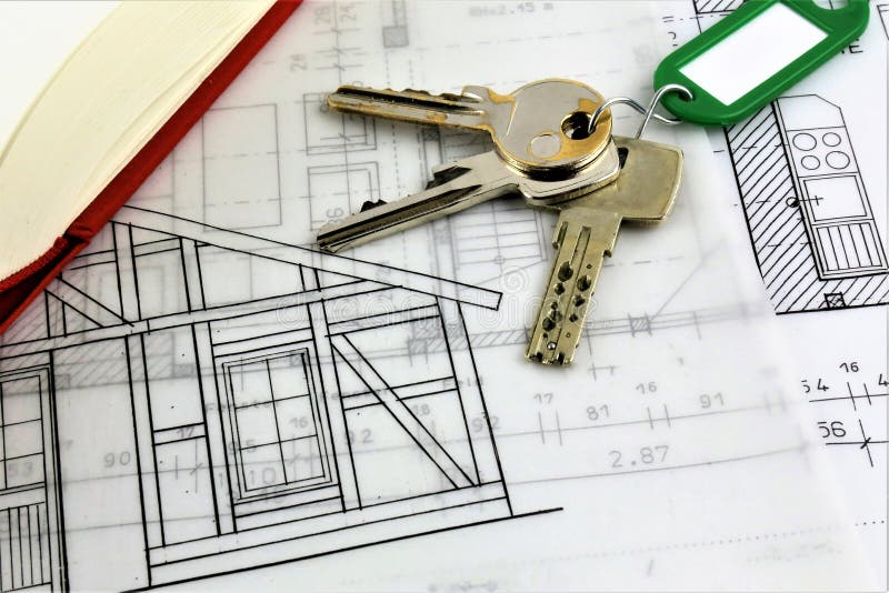An Concept Image of a House Plan and with Key Stock Photo - Image of ...