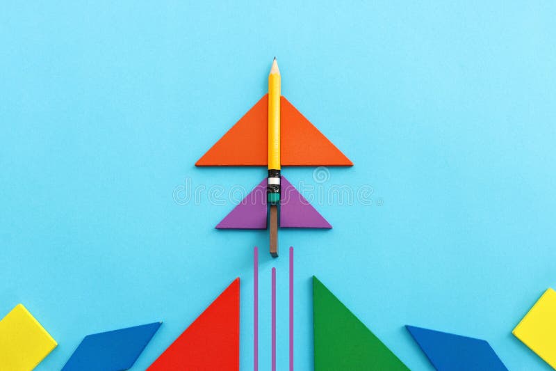 Concept Image of a Pencil in an Airplane Metaphor. Idea of Leadership ...