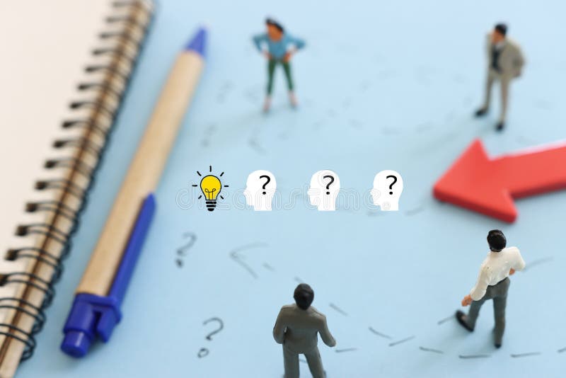 Concept Image of People Thinking about Solving a Problem and Looking ...