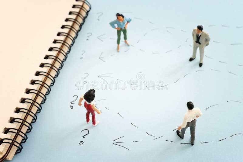 Concept Image of People Thinking about Solving a Problem and Looking ...