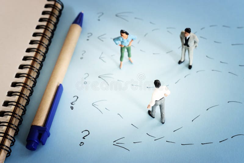 Concept Image of People Thinking about Solving a Problem and Looking ...