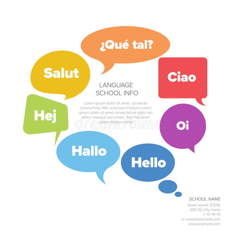 Concept Image for Promoting Foreign Languages in Language School Stock ...