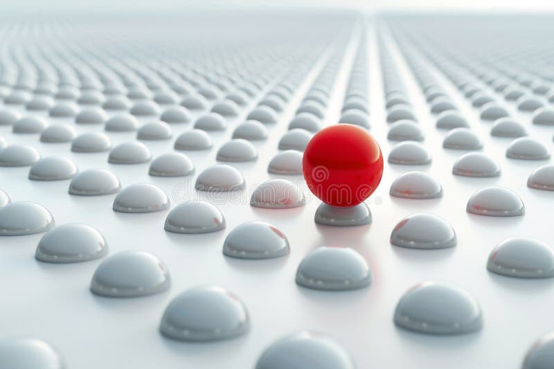 A Concept Image of a Red Dot Leading White Dots Emphasizing the ...