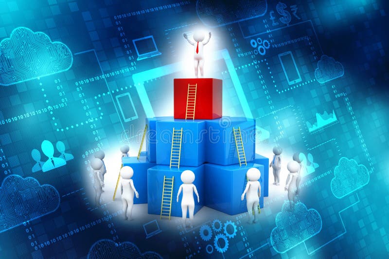 Team Work Concept, Leadership Concept, Business Network Concept. 3d Re ...