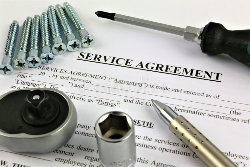 An Concept Image of a Service Agreement, Work Stock Photo - Image of ...