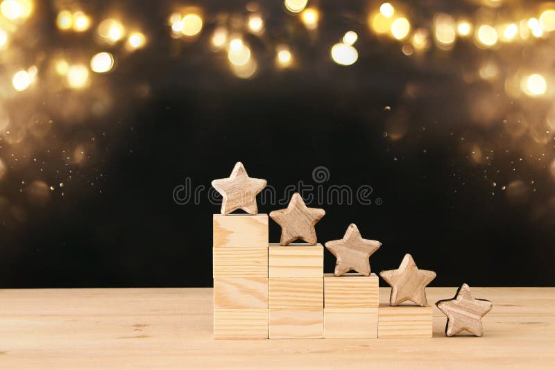 Concept Image of Setting a Five Star Goal. Increase Rating or Ranking ...