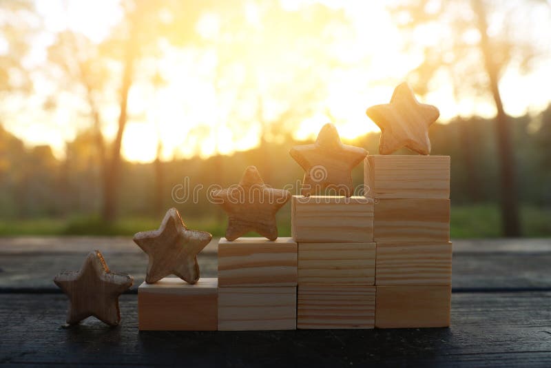 Concept Image of Setting a Five Star Goal. Increase Rating or Ranking ...