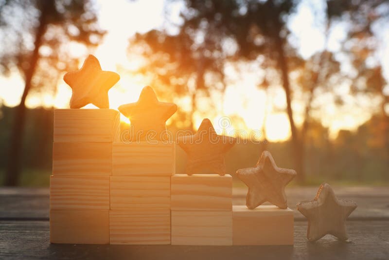 Concept Image of Setting a Five Star Goal. Increase Rating or Ranking ...