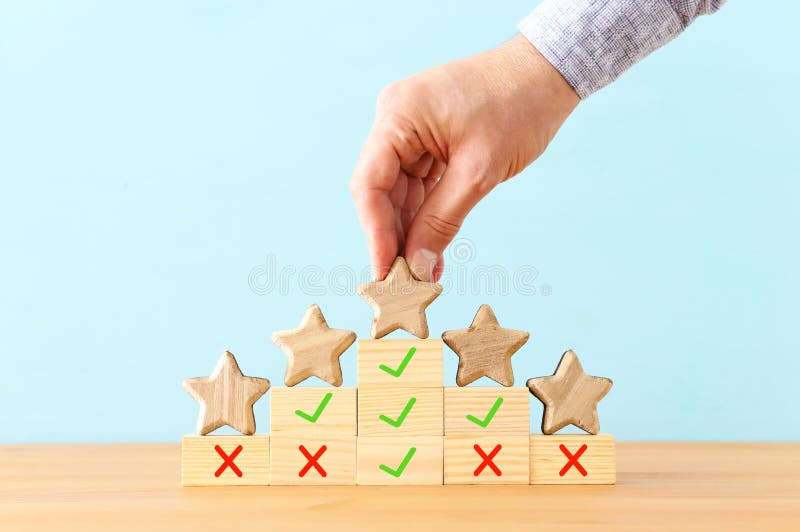 Concept Image of Setting a Five Star Goal. Increase Rating or Ranking ...