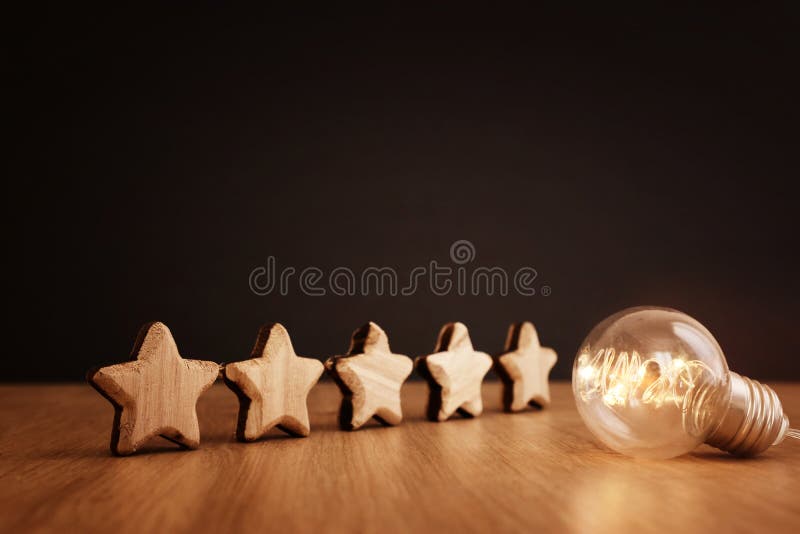 Concept Image of Setting a Five Star Goal. Increase Rating or Ranking ...