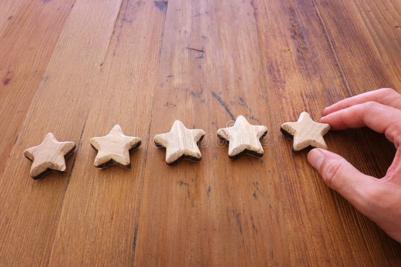 Concept Image of Setting a Five Star Goal. Increase Rating or Ranking ...