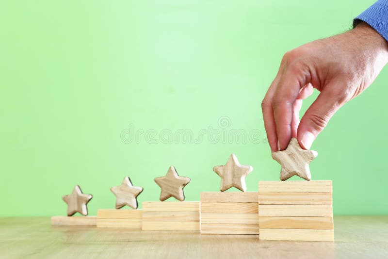 Concept Image of Setting a Five Star Goal. Increase Rating or Ranking ...