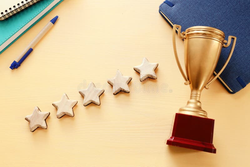 Concept Image of Setting a Five Star Goal. Increase Rating or Ranking ...