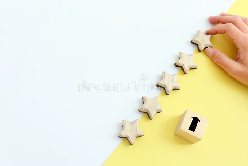 Concept Image of Setting a Five Star Goal. Increase Rating or Ranking ...