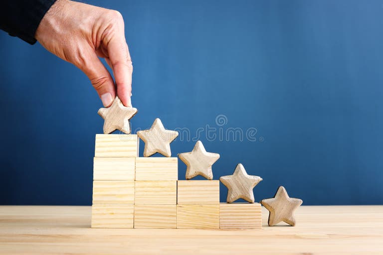 Concept Image of Setting a Five Star Goal. Increase Rating or Ranking ...