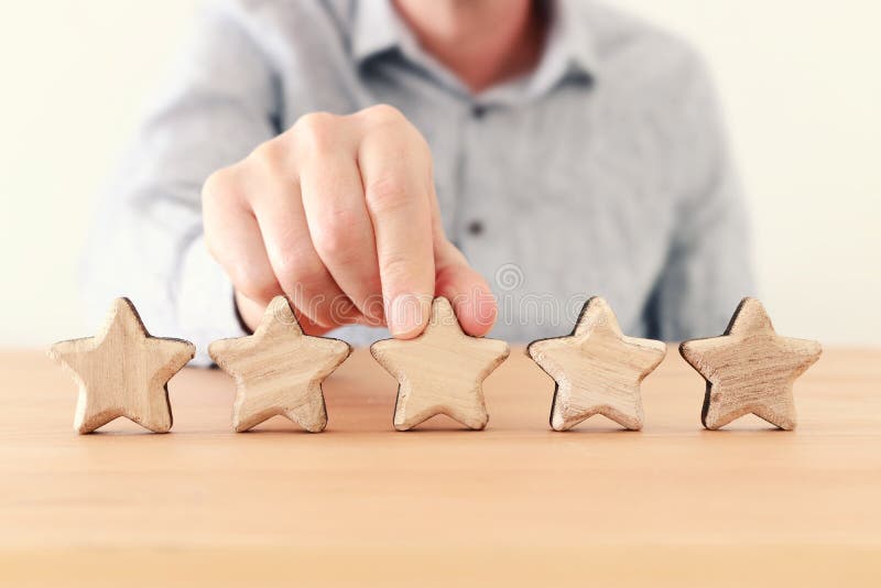 Concept Image of Setting a Five Star Goal. Increase Rating or Ranking ...