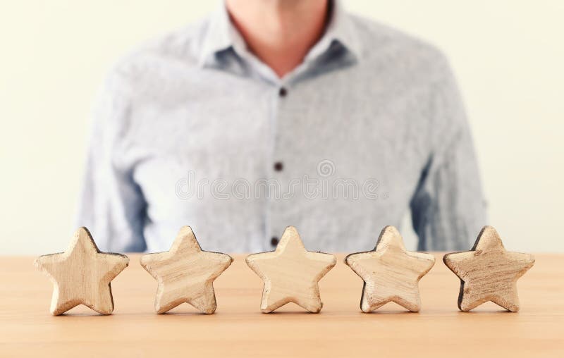 Concept Image of Setting a Five Star Goal. Increase Rating or Ranking ...