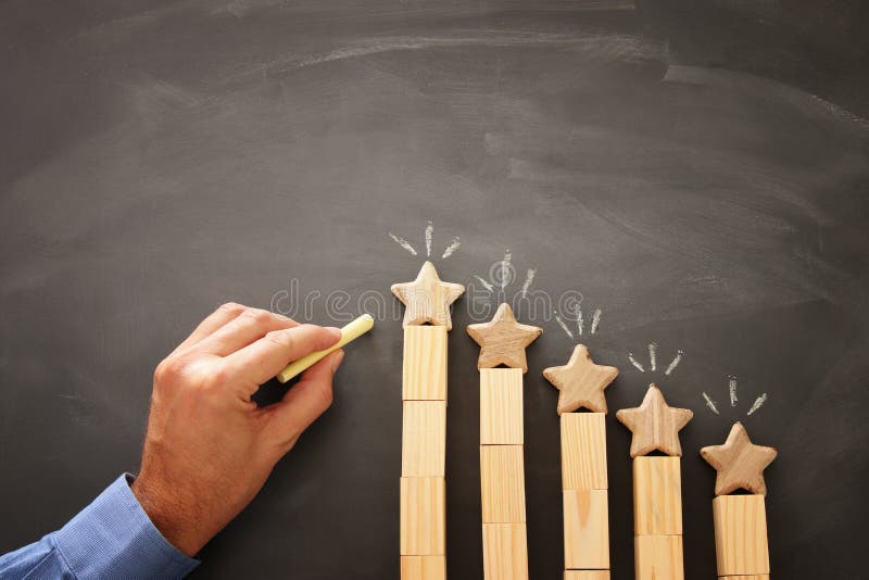 Concept Image of Setting a Five Star Goal. Increase Rating or Ranking ...
