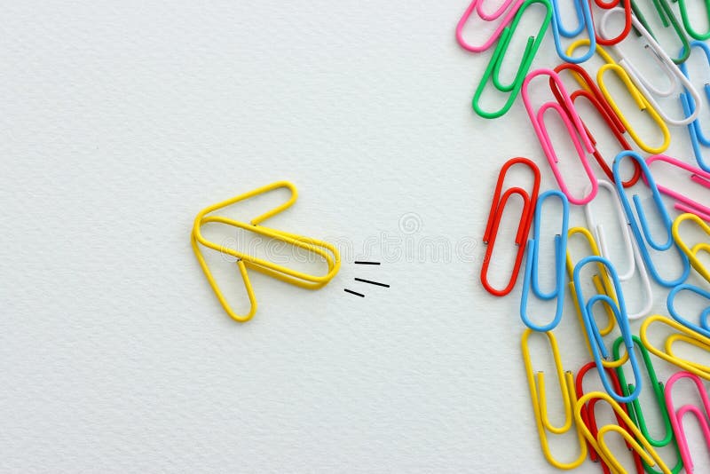 Concept Image of Unique Thinking. Paper Clips in the Shape of Airplane ...