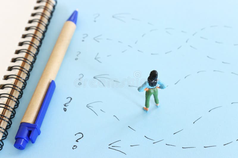 Concept Image of Woman Thinking about Solving a Problem and Looking for ...