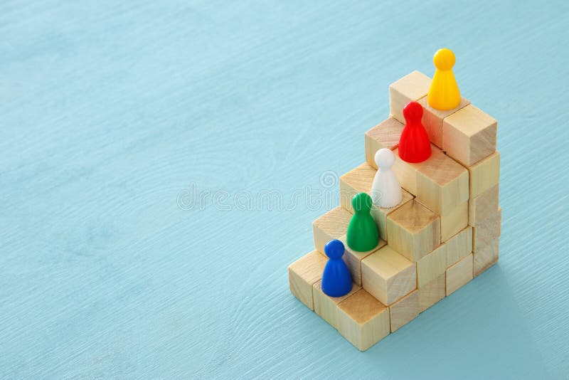 Concept Image of Wood Blocks Stacking As Chart or Ladder. Concept for ...