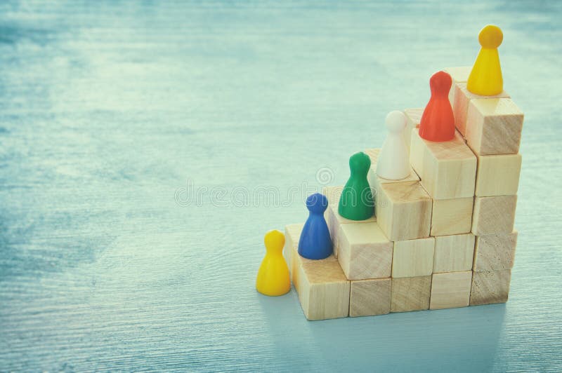 Concept Image of Wood Blocks Stacking As Chart or Ladder. Concept for ...