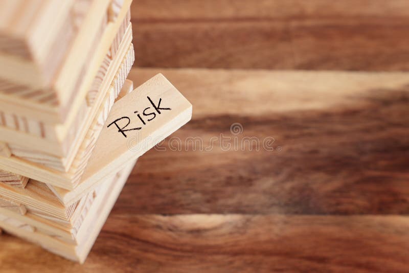 Concept Image of Wooden Block Stack, Risk Stock Photo - Image of covid ...