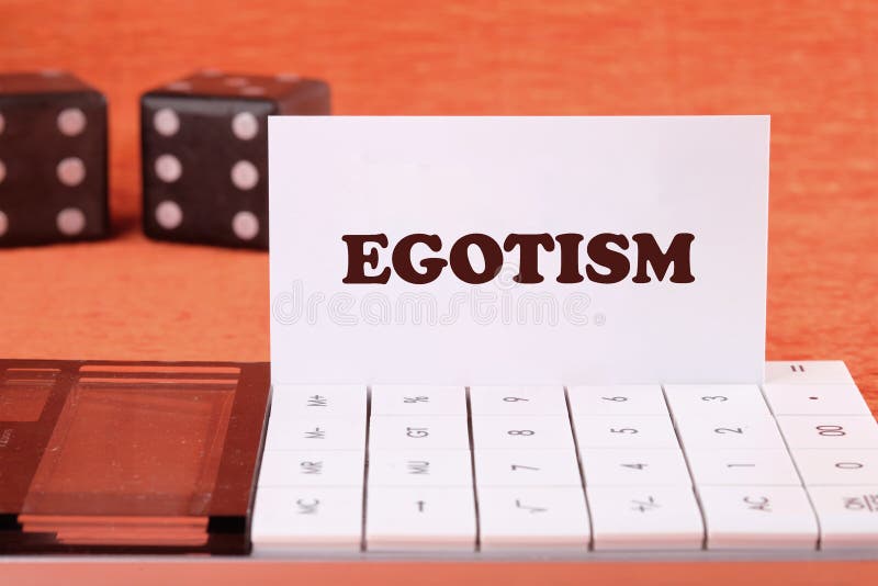 Concept Image. the Word EGOTISM on a White Business Card on the ...