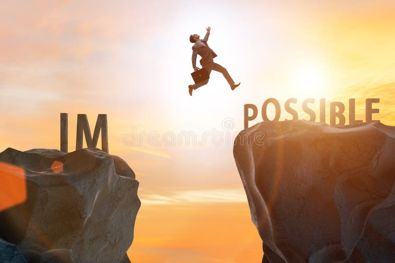 The Concept of Impossible Becoming Possible Stock Image - Image of ...