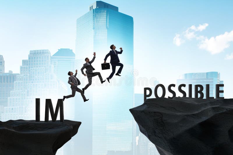 The Concept of Impossible Becoming Possible Stock Photo - Image of goal ...