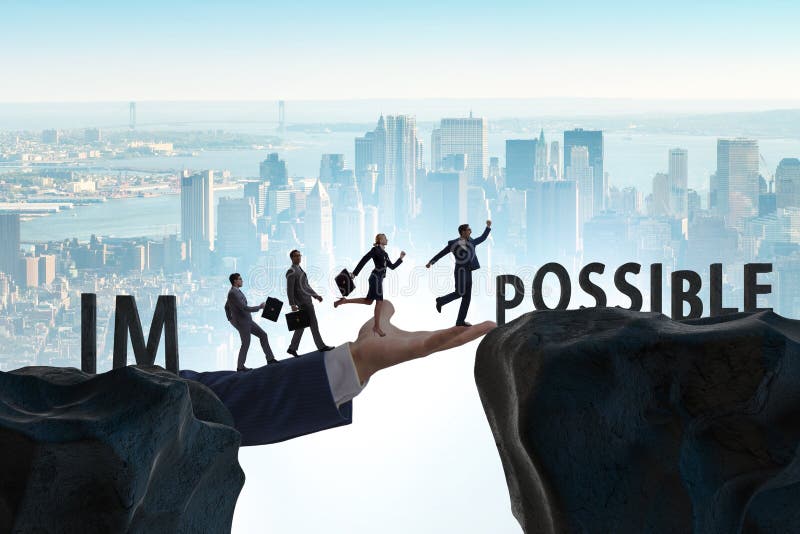 The Concept of Impossible Becoming Possible Stock Image - Image of ...