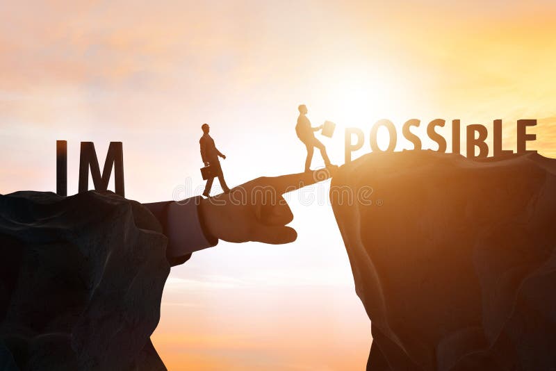 The Concept of Impossible Becoming Possible Stock Image - Image of ...