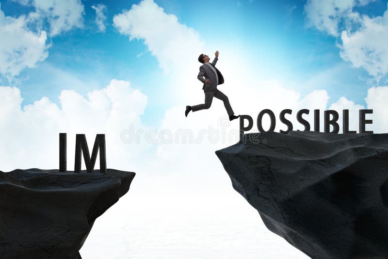 The Concept of Impossible Becoming Possible Stock Image - Image of ...
