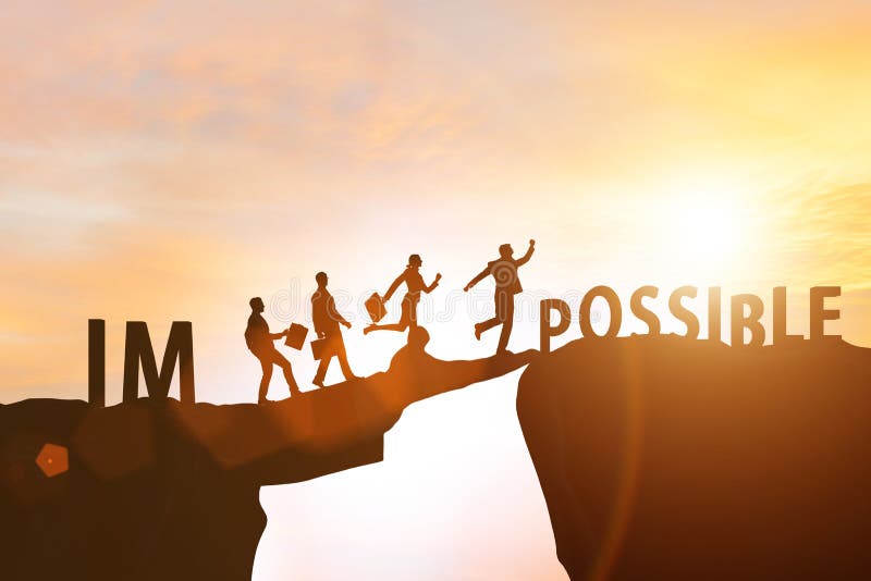 The Concept of Impossible Becoming Possible Stock Image - Image of ...
