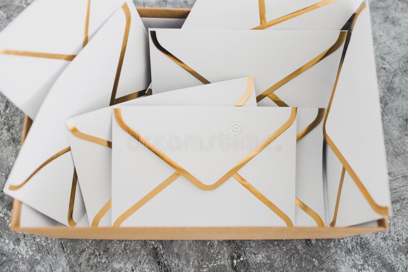 Concept of Inbox Organisation, Group of Envelopes Inside Box Metaphor ...