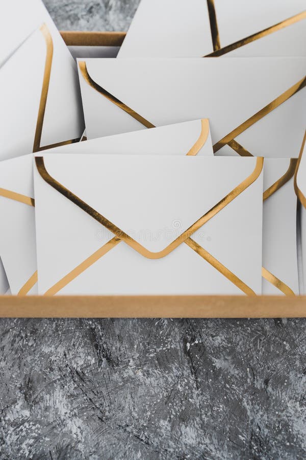 Concept of Inbox Organisation, Group of Envelopes Inside Box Metaphor ...