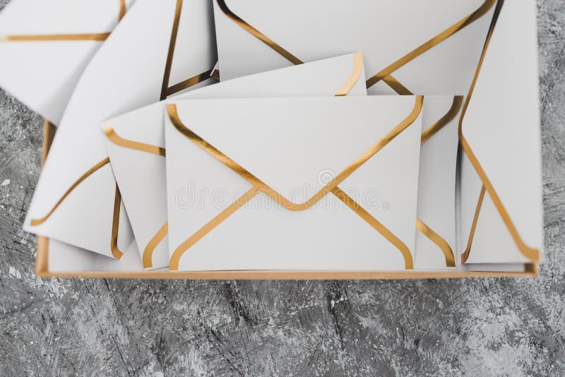 Concept of Inbox Organisation, Group of Envelopes Inside Box Metaphor ...