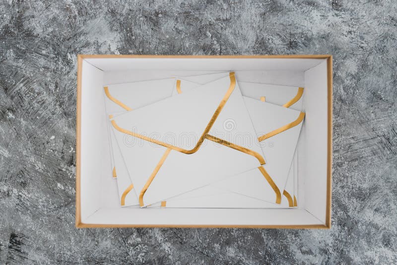 Concept of Inbox Organisation, Group of Envelopes Inside Box Metaphor ...