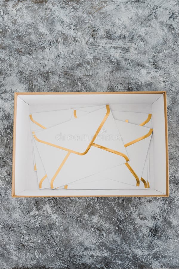 Concept of Inbox Organisation, Group of Envelopes Inside Box Metaphor ...