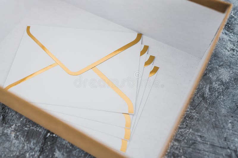 Concept of Inbox Organisation, Group of Envelopes Inside Box Metaphor ...