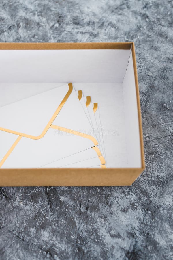 Concept of Inbox Organisation, Group of Envelopes Inside Box Metaphor ...