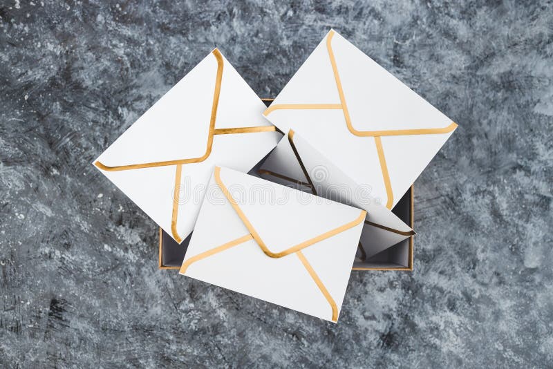 Concept of Inbox Organisation, Group of Envelopes Inside Box Metaphor ...