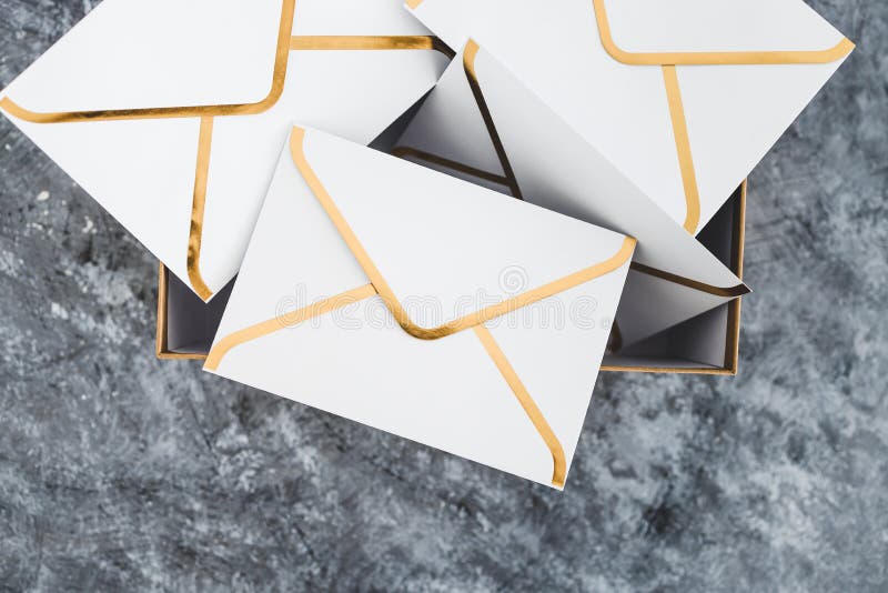 Concept of Inbox Organisation, Group of Envelopes Inside Box Metaphor ...