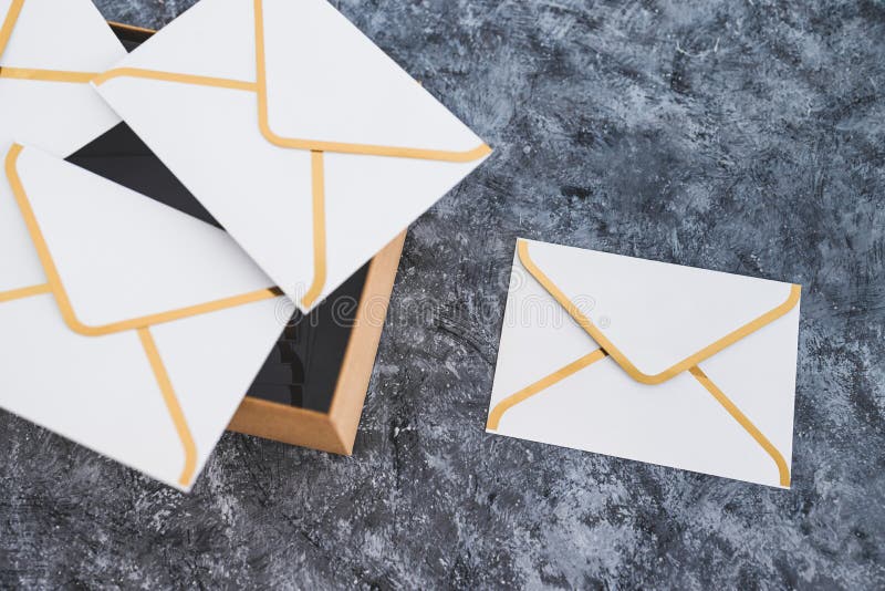 Concept of Inbox Organisation, Group of Envelopes Inside Box Metaphor ...