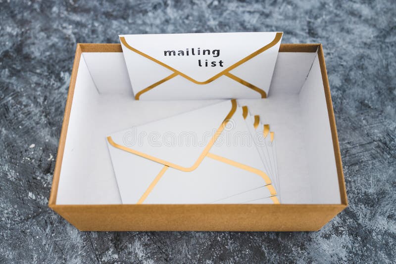 Concept of Inbox Organisation, Group of Envelopes Inside Box Metaphor ...