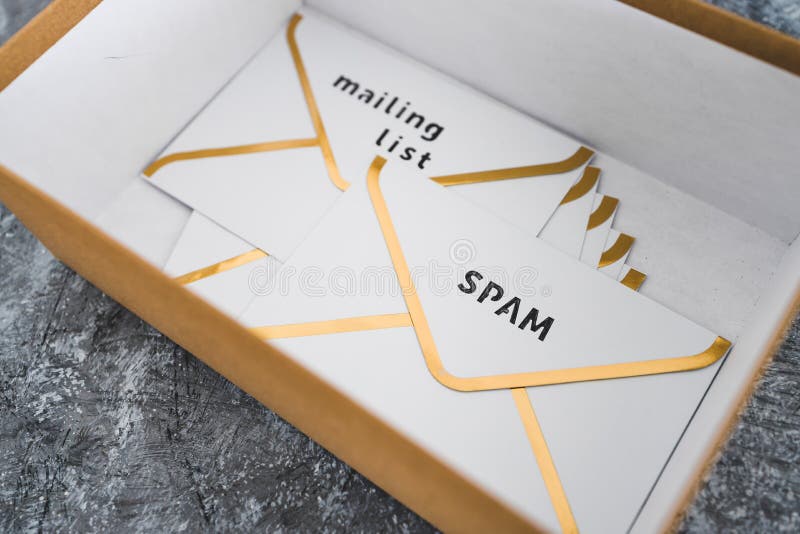 Concept of Inbox Organisation, Group of Envelopes Inside Box Metaphor ...