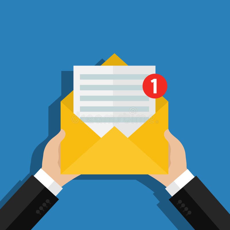 Concept of Incoming Email Message. Stock Vector - Illustration of inbox ...