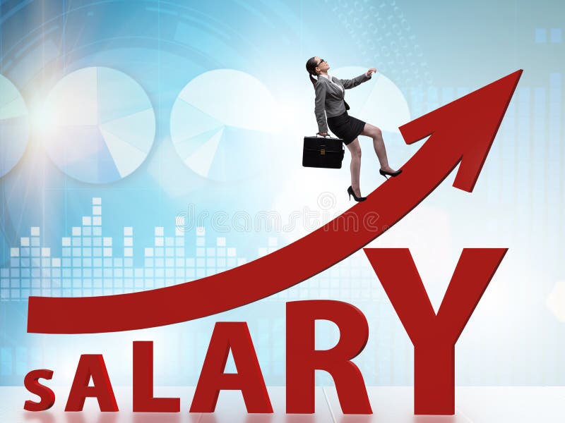 Concept of Increasing Salary with Businesswoman Stock Image - Image of ...