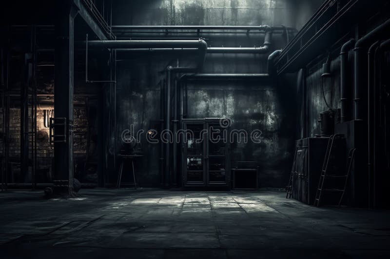 Industrial Dark Background. Generative AI Stock Illustration ...